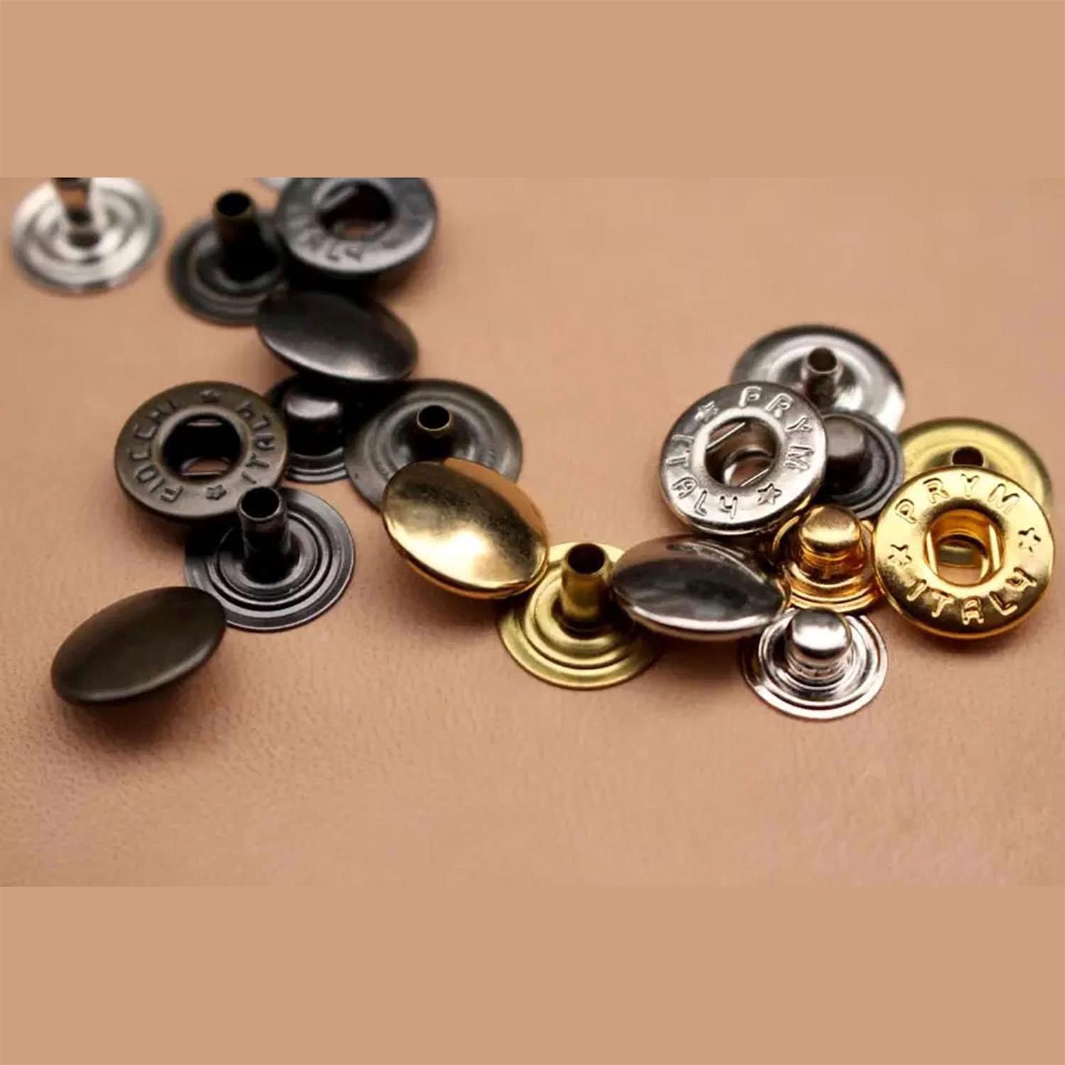 Italian 9.7mm PRYM (ex. Fiocchi) four-part S-spring snap buttons ...