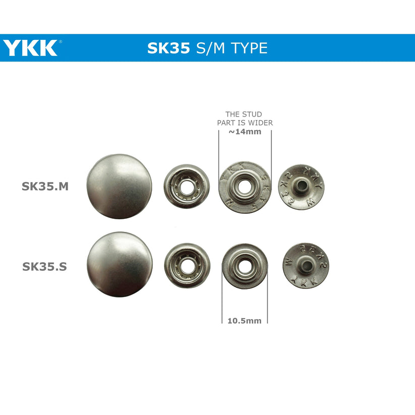 YKK SK35 Four Parts Ring-spring Button, Snap Button, Brass Button, Sna ...