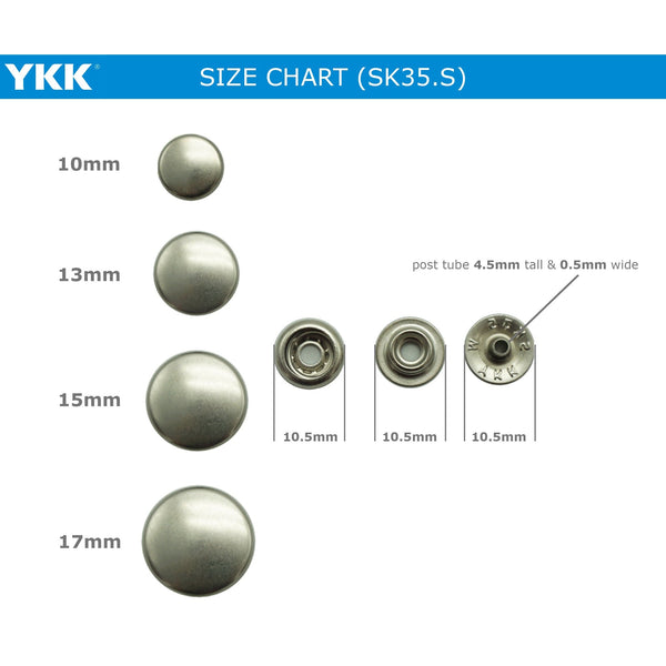 YKK SK35 Four Parts Ring-spring Button, Snap Button, Brass Button, Sna ...